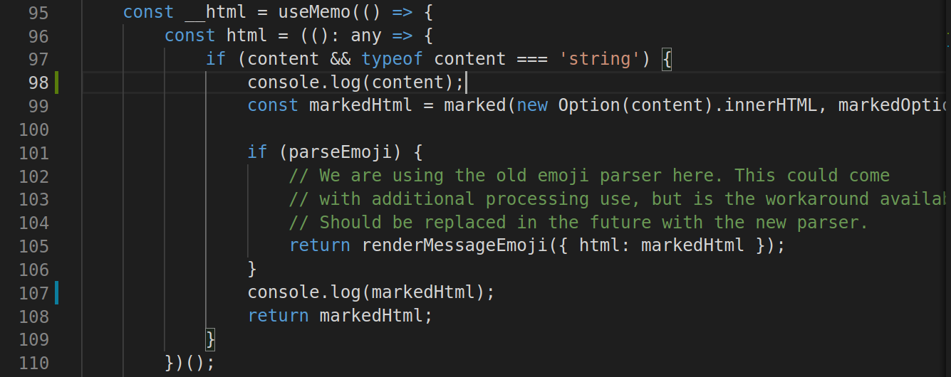 HTML tags are visible in the hints of Settings in the Administration ...