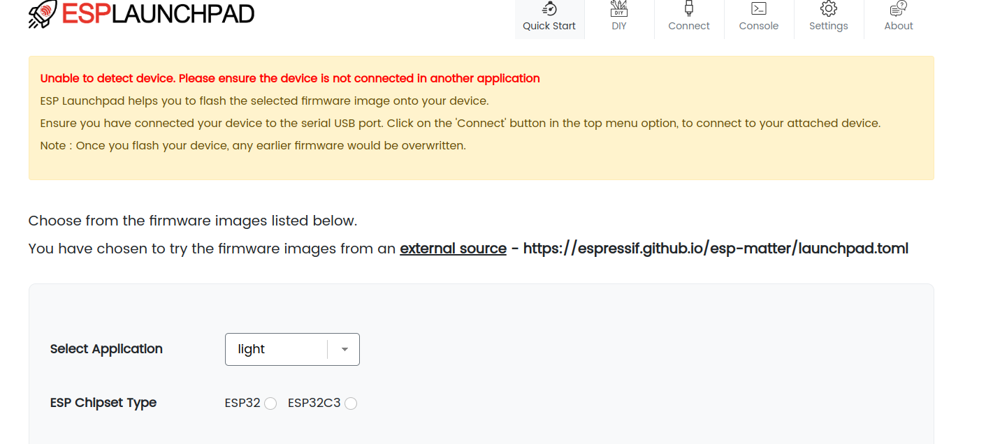 Error: Unable to detect the device in ESP Lanchpad (CON-688) · Issue #566 · espressif/esp-matter ...