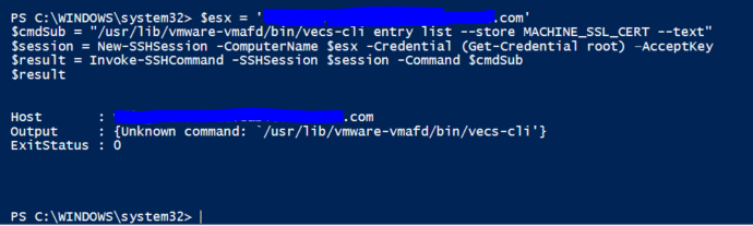Running the command in vCenter · Issue #361 · darkoperator/Posh-SSH · GitHub