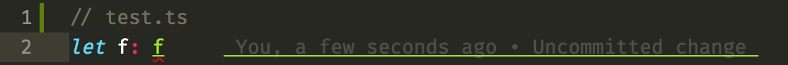 blame annotation at the end of the current line carries over some formatting from code (namely ...