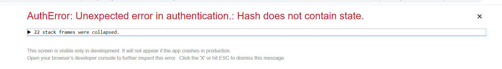 AuthError: Unexpected error in authentication.: Hash does not contain state · Issue #1650 ...