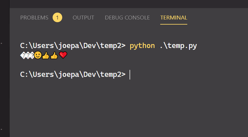 Emojis in Integrated Terminal Do Not Display Correctly · Issue #92409 · microsoft/vscode · GitHub