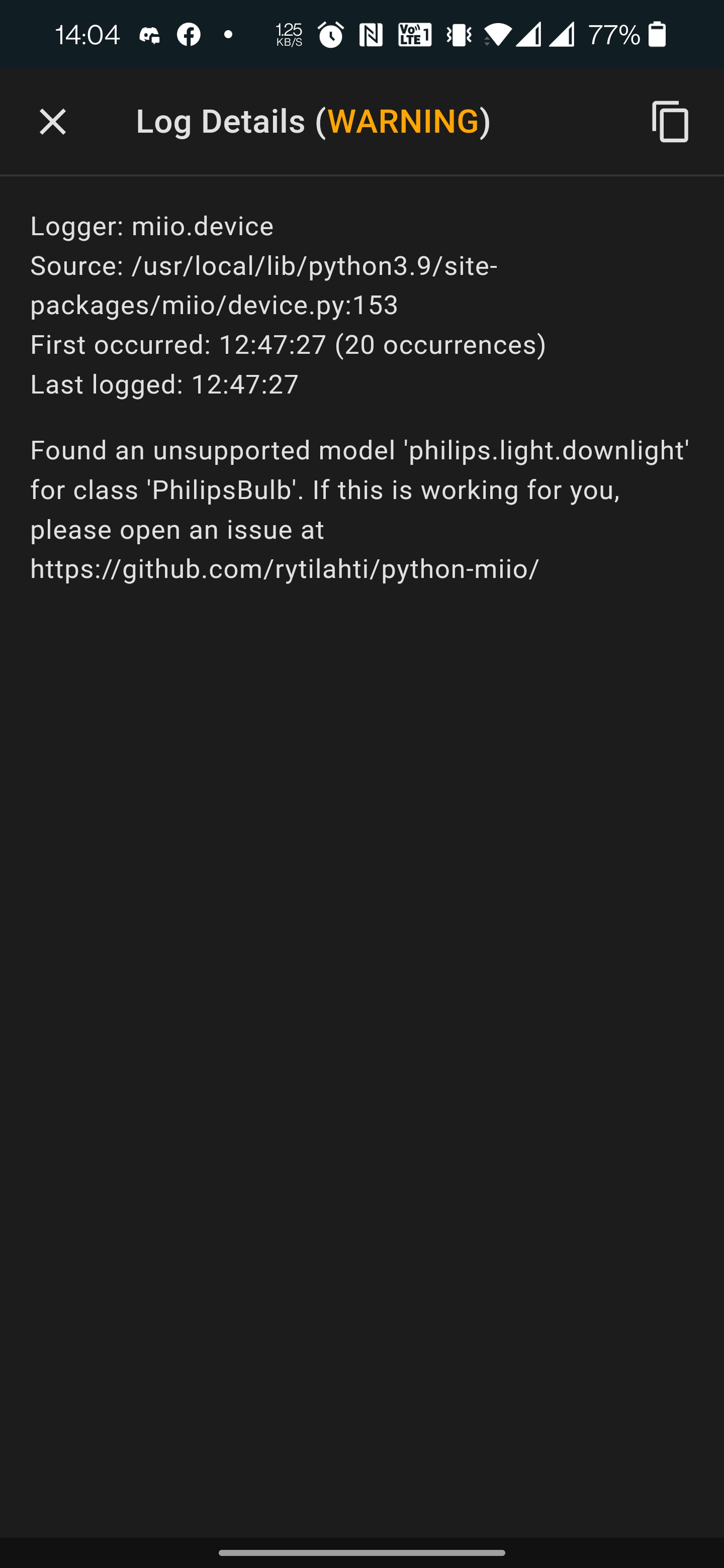 Found an unsupported model 'zhimi.airpurifier.mb4' for class 'AirPurifierMB4' · Issue #1228 ...