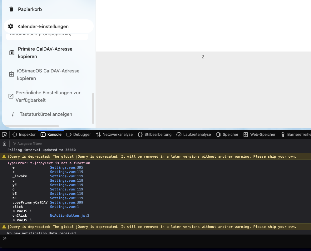 Calendar Button: "Copy primary CalDAV address" not working · Issue #4799 · nextcloud/calendar ...