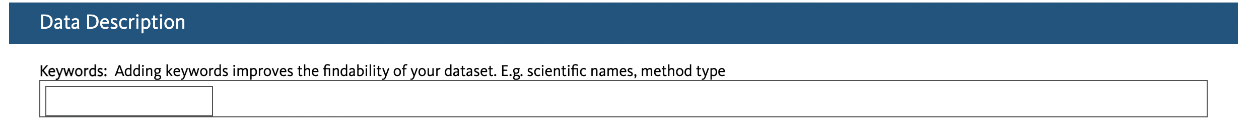 Keywords not visible on Page 1 of submission form (DOI: 10.5061/dryad ...