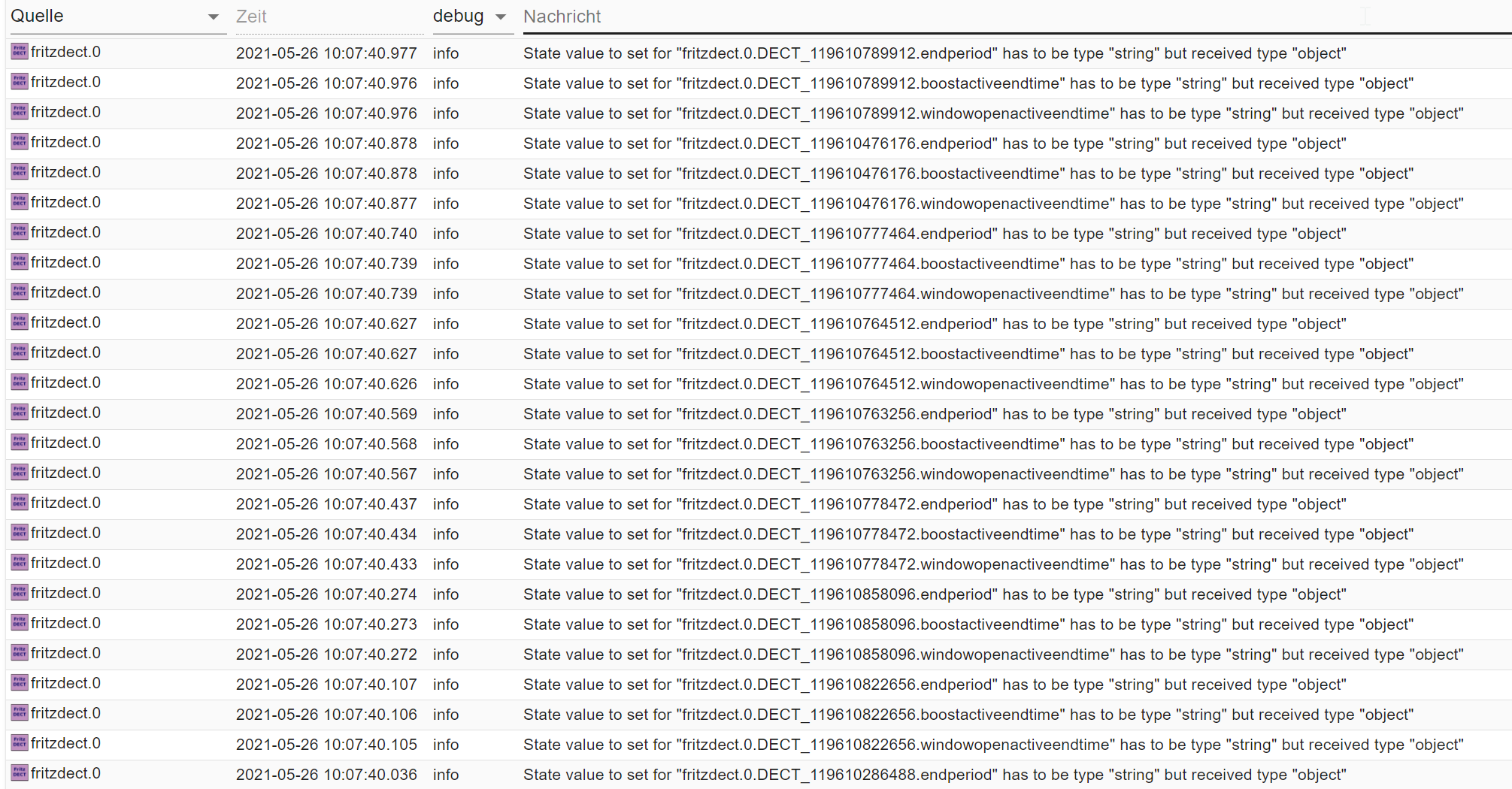 Nach Update des js-Controllers (3.3.x) werden folgende Fehler im Log ...