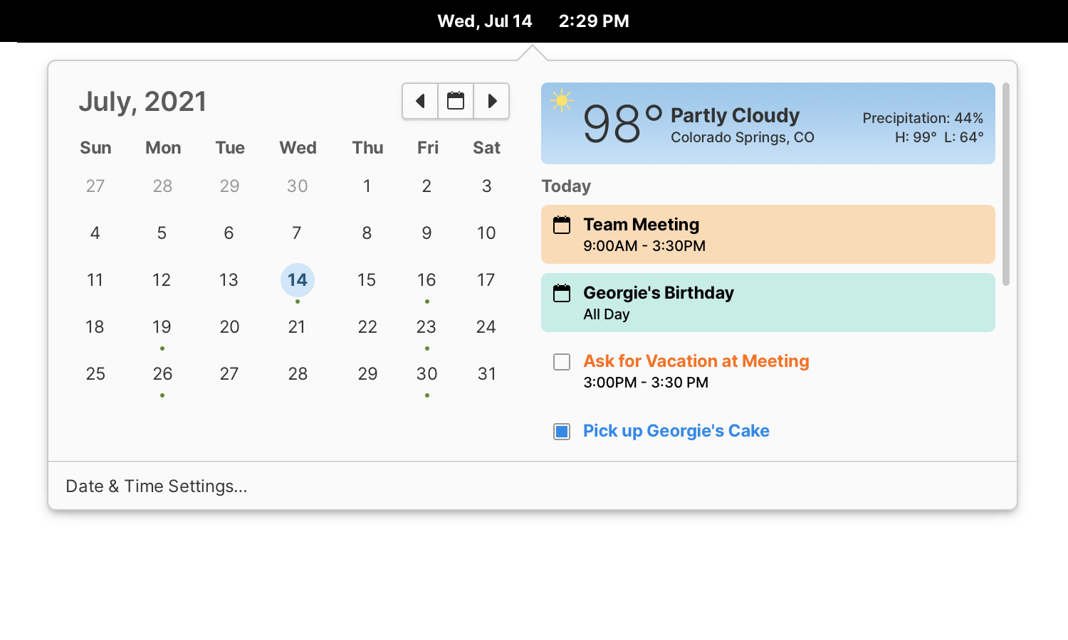 Show Upcoming Events And Tasks Issue 293 Elementary wingpanel 