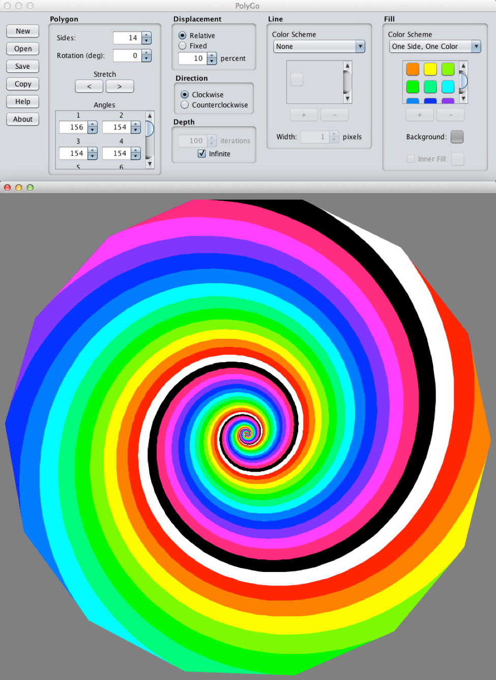 GitHub - yigalagam/PolyGo: Create beautiful patterns of nested polygons