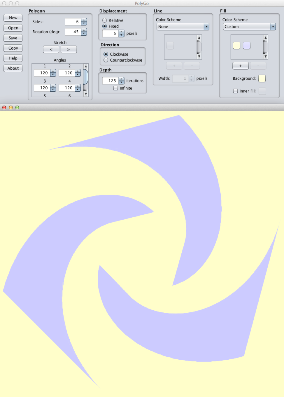 GitHub - yigalagam/PolyGo: Create beautiful patterns of nested polygons