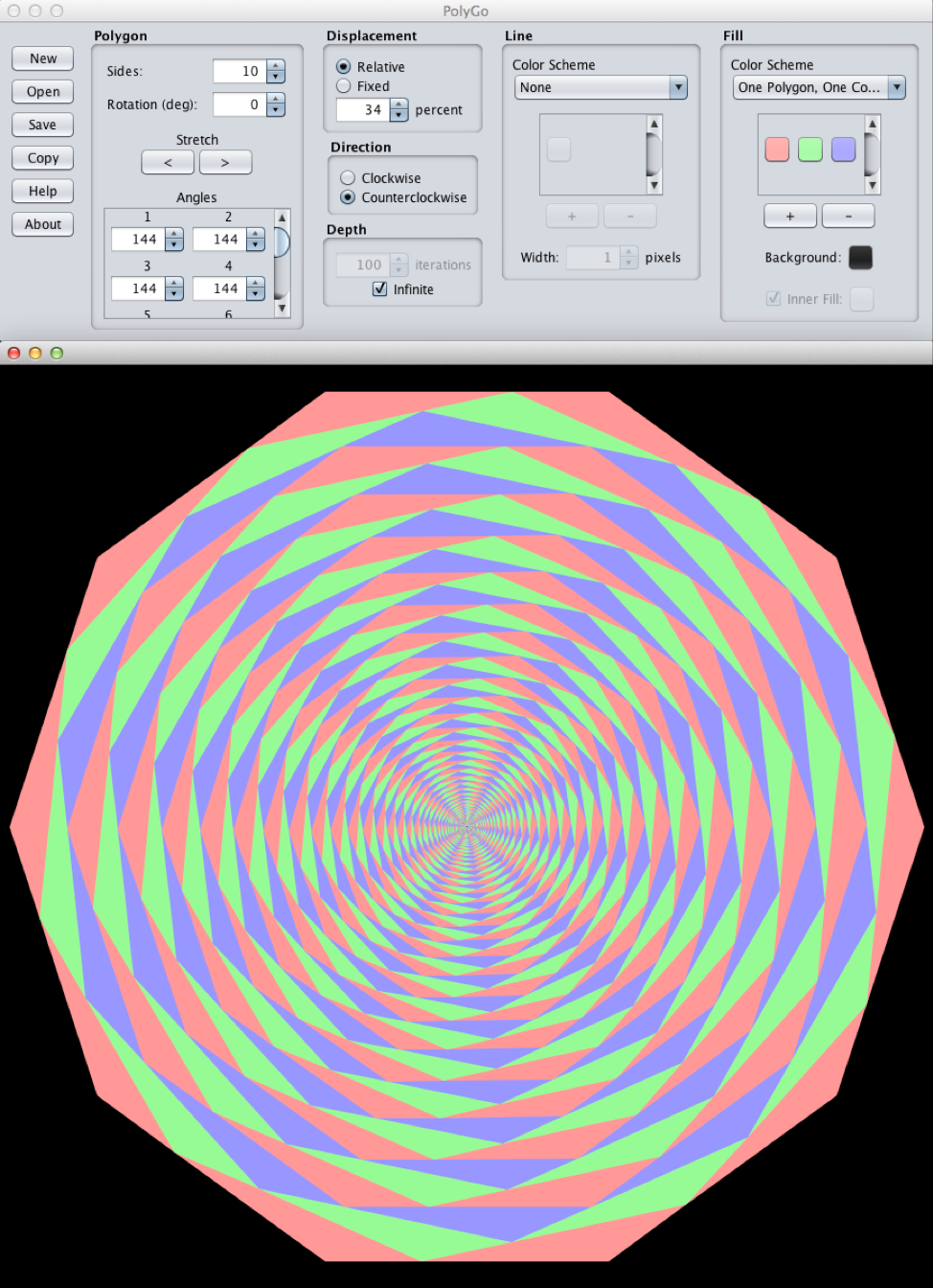 GitHub - yigalagam/PolyGo: Create beautiful patterns of nested polygons