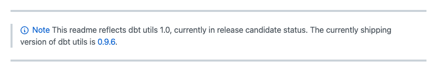 Update Documentation v1.0 README Release Candidate Status · Issue #763 · dbt-labs/dbt-utils · GitHub