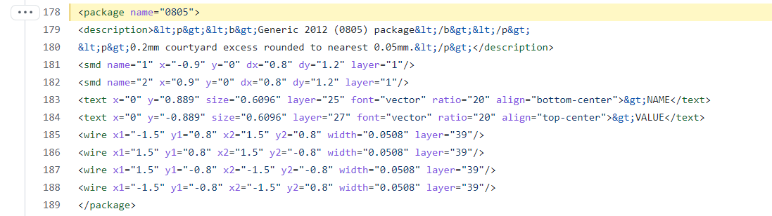 Incorrect footprint for Generic 2012 (0805) package resistor · Issue ...