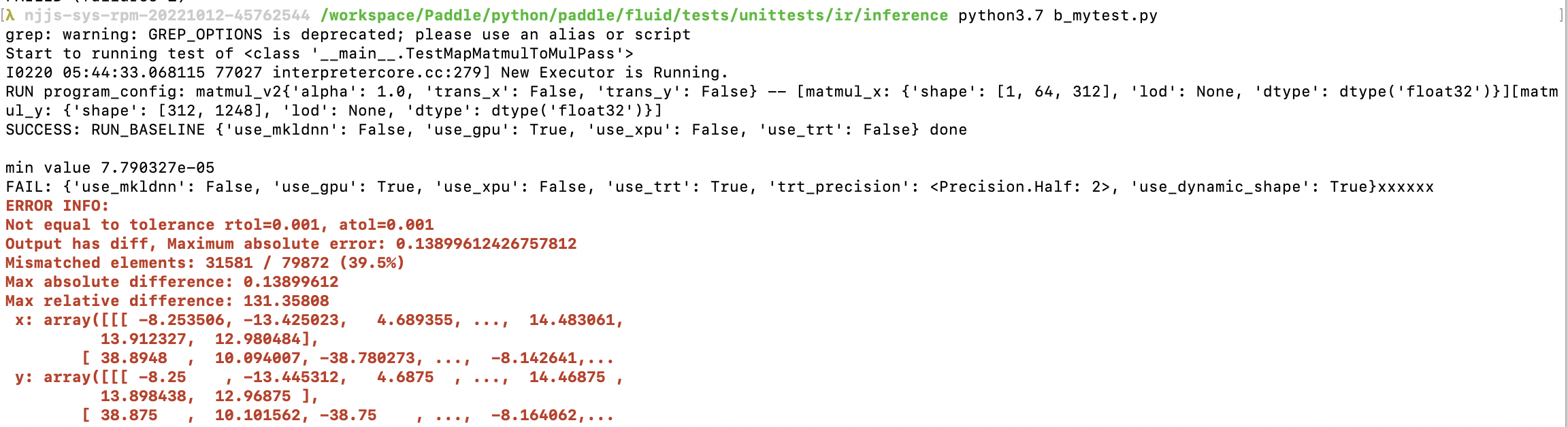 trt matmul fc类op存在精度问题 · Issue #50543 · PaddlePaddle/Paddle · GitHub