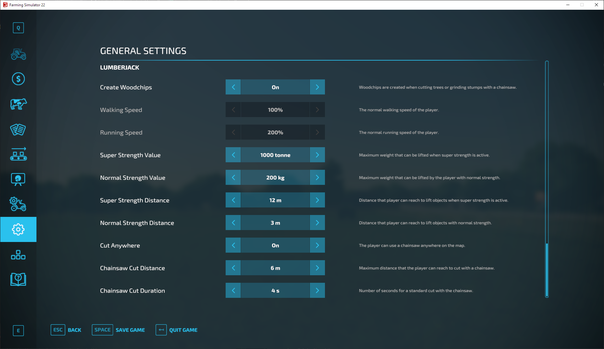 Player speed. · Issue #19 · loki79uk/FS22_LumberJack · GitHub
