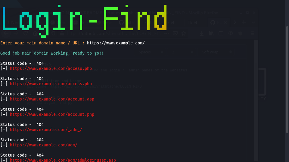 GitHub - shivnathtathe/LOGIN_FIND: This is a tool can be used to find the login / admin panel of ...