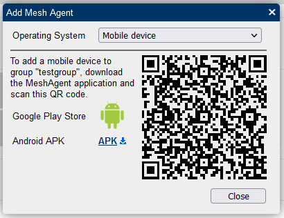 Distribute Android agent with the server · Issue #5438 · Ylianst/MeshCentral · GitHub