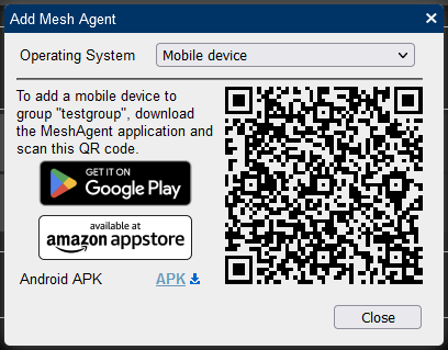 Distribute Android agent with the server · Issue #5438 · Ylianst/MeshCentral · GitHub