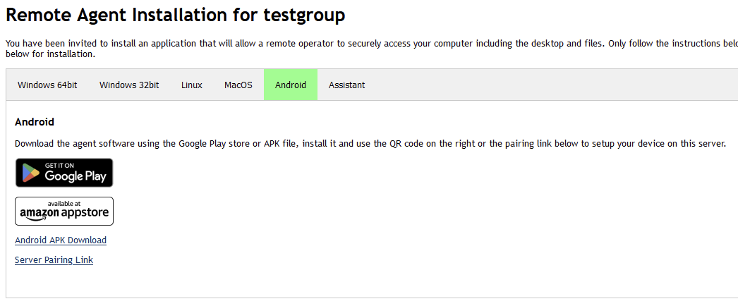 Distribute Android agent with the server · Issue #5438 · Ylianst/MeshCentral · GitHub