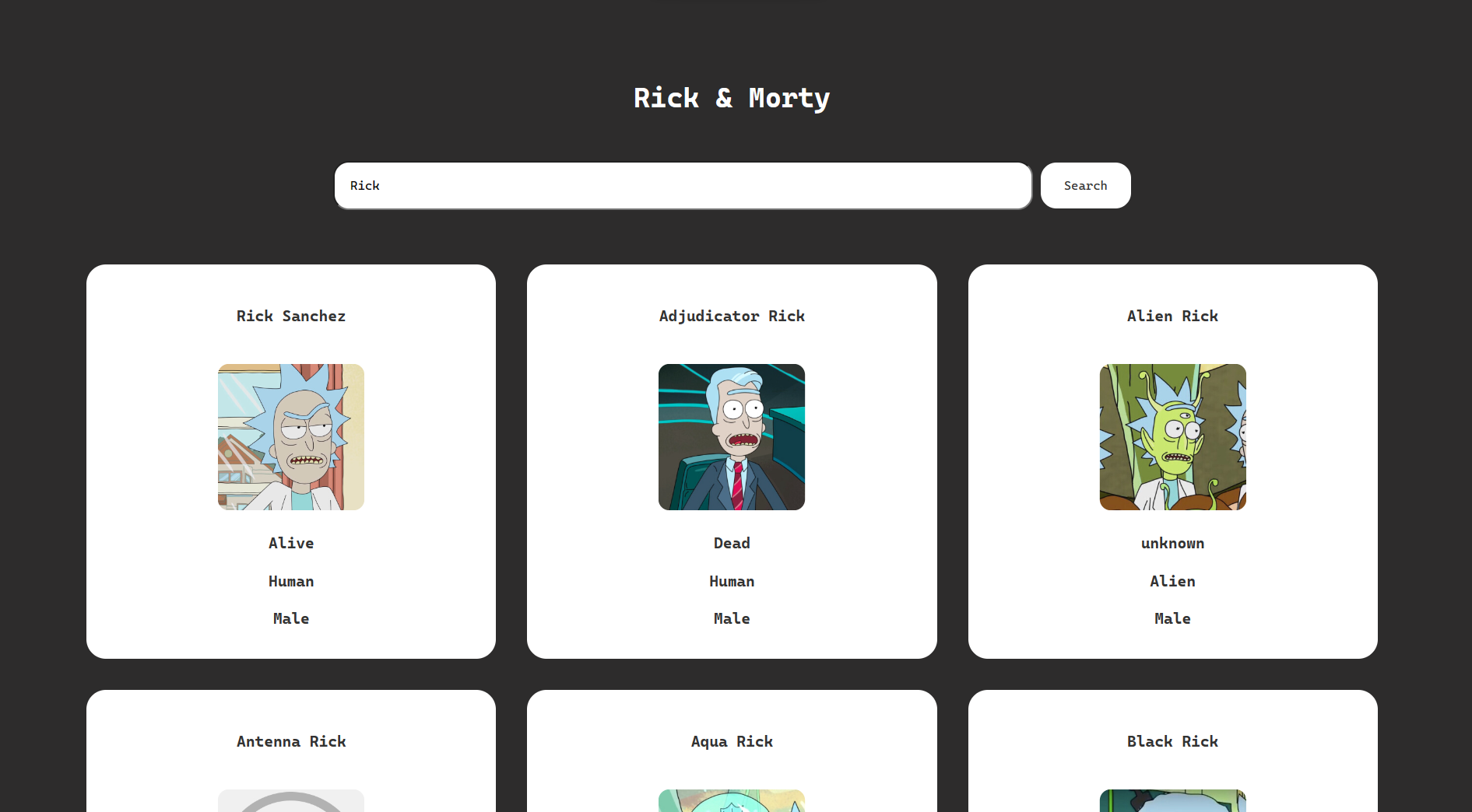 GitHub - dannycastilloo/Rick-Morty