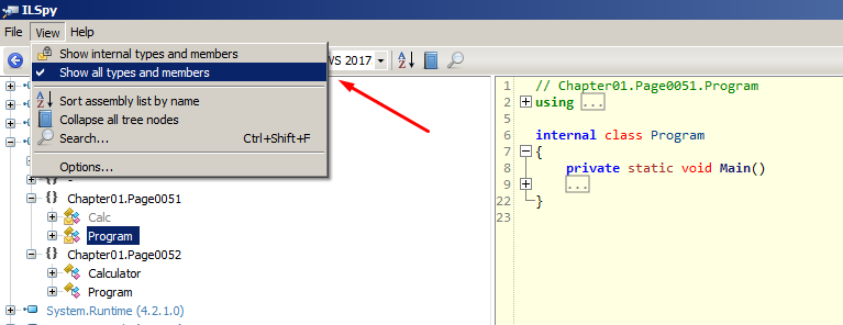 In application "ILSpy 4.0.0.4521" namespace "Chapter01.Page0051" is missing. · Issue #1398 ...