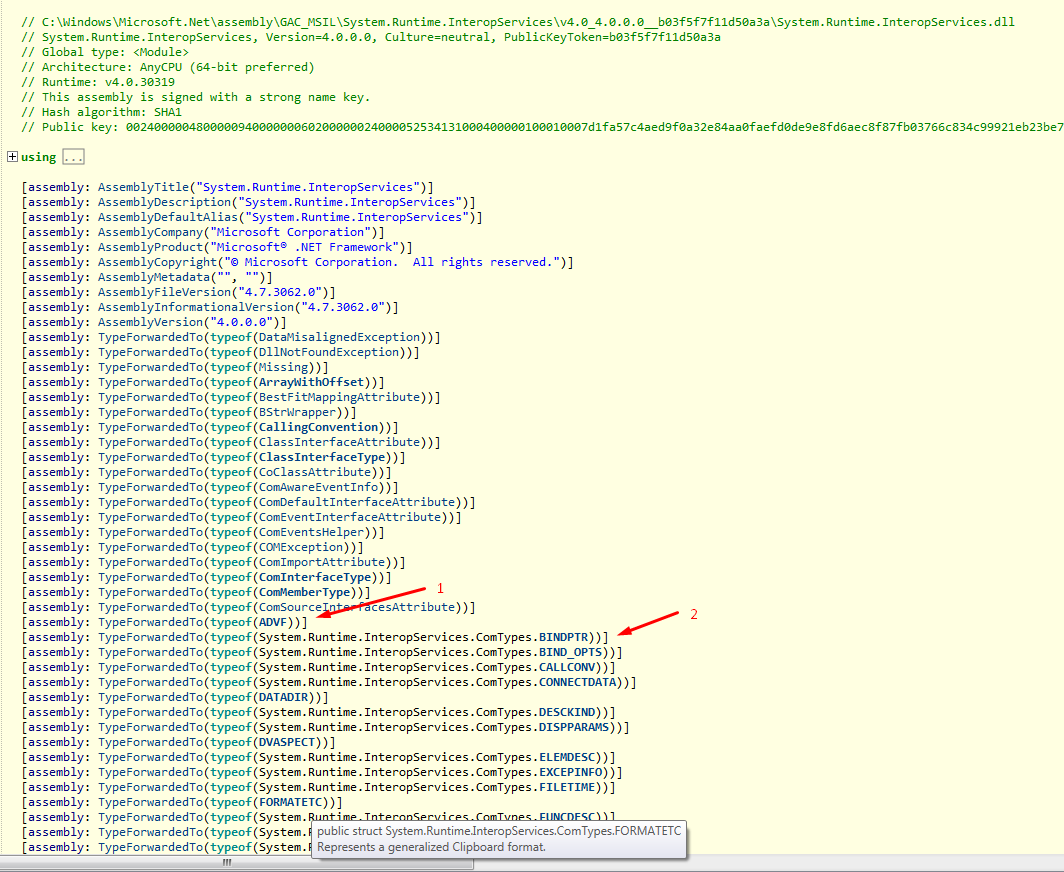Question on assembly TypeForwardTo types printing · Issue #1579 · icsharpcode/ILSpy · GitHub