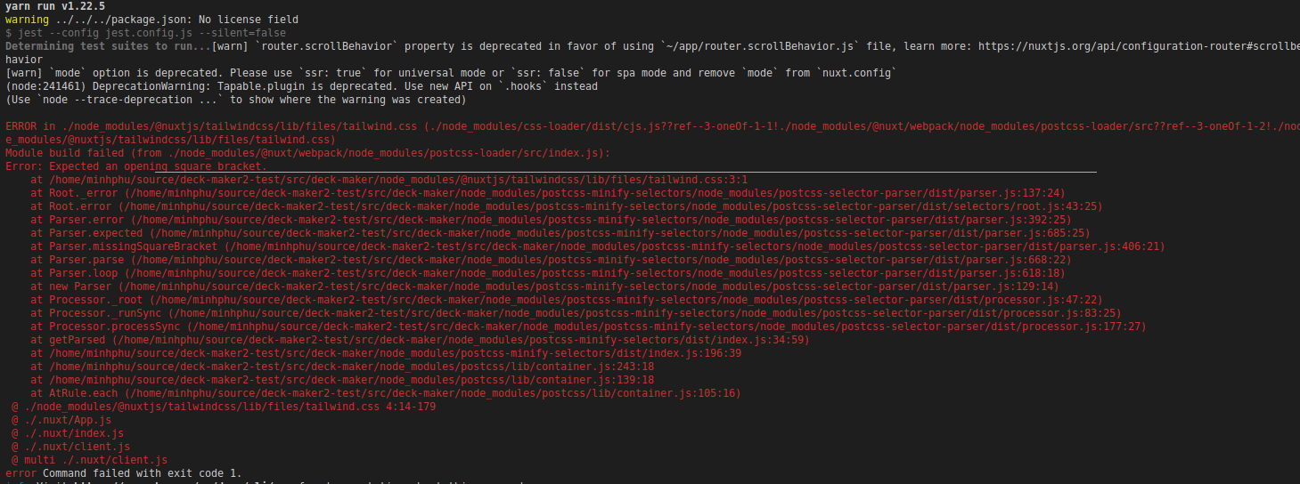 Error When Added Tailwind Plugins With Jest Test · Issue 255 · Nuxt Modulestailwindcss · Github