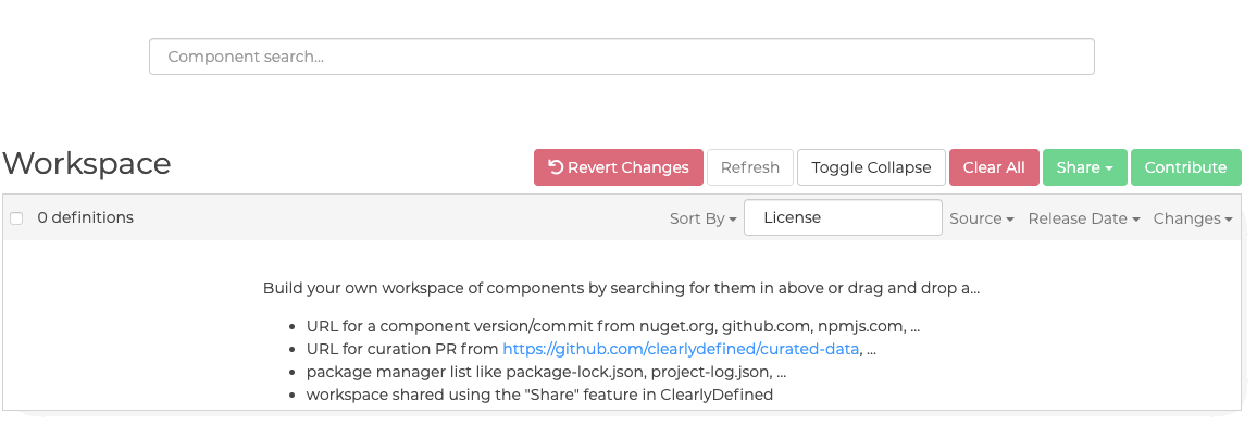Declared license not showing in Workspace · Issue #740 · clearlydefined/website · GitHub