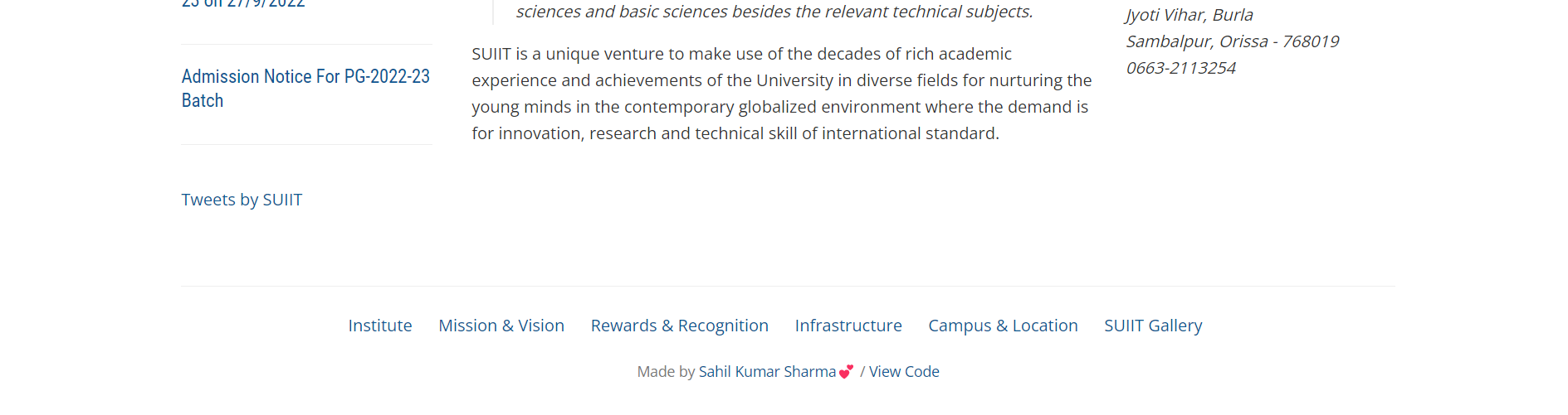 GitHub - KIET7UKE/SUIIT-Website-Clone: I made the homepage clone of our university website using ...