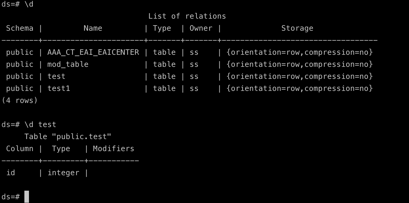 The fact that the \d&&\d tableName syntax is not yet supported. · Issue ...