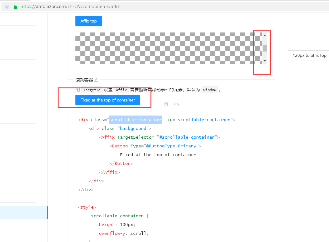 An Affix bug in documentation · Issue #2477 · ant-design-blazor/ant-design-blazor · GitHub
