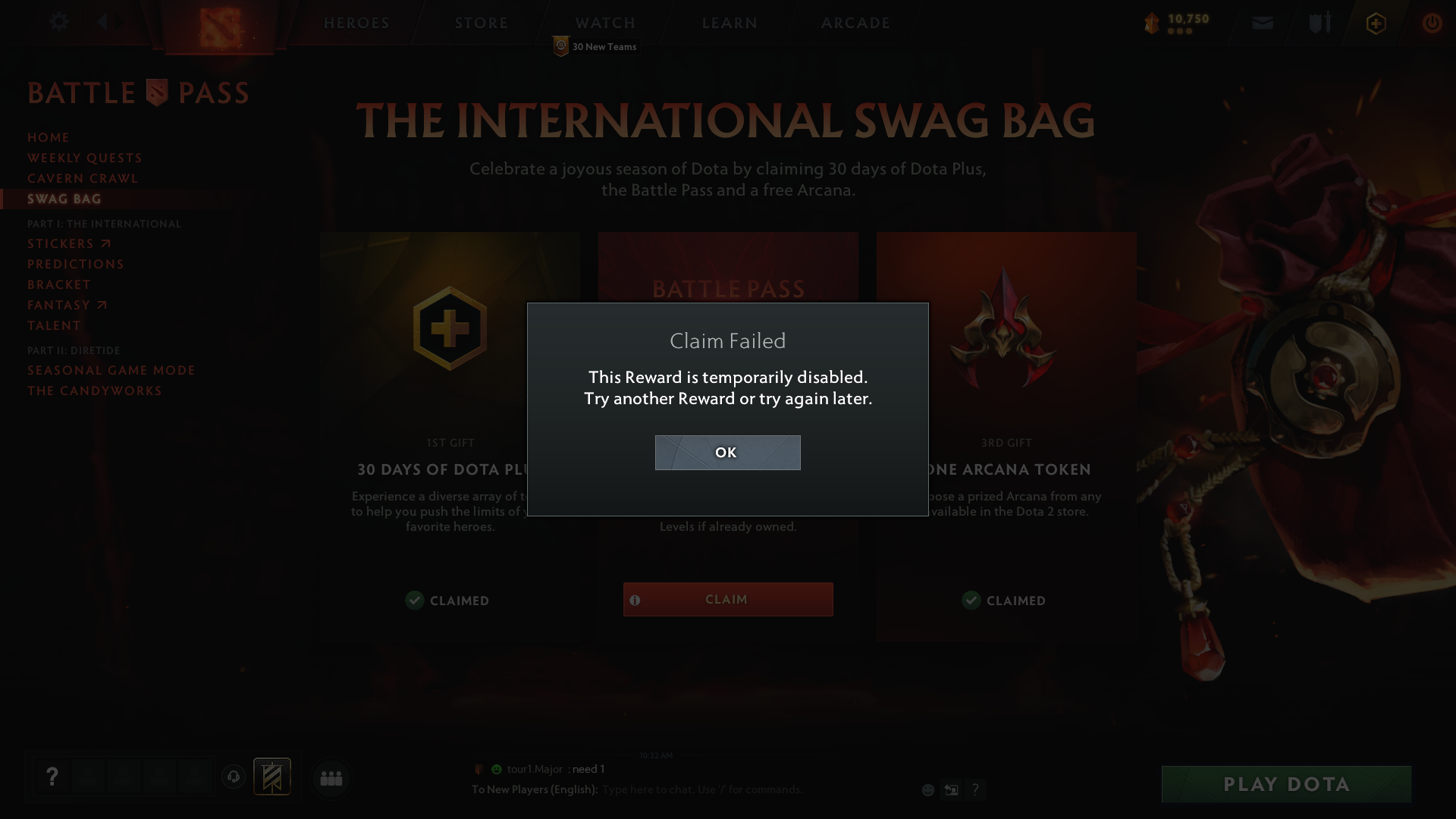 cant redeem gift · Issue #4597 · ValveSoftware/Dota2-Gameplay · GitHub