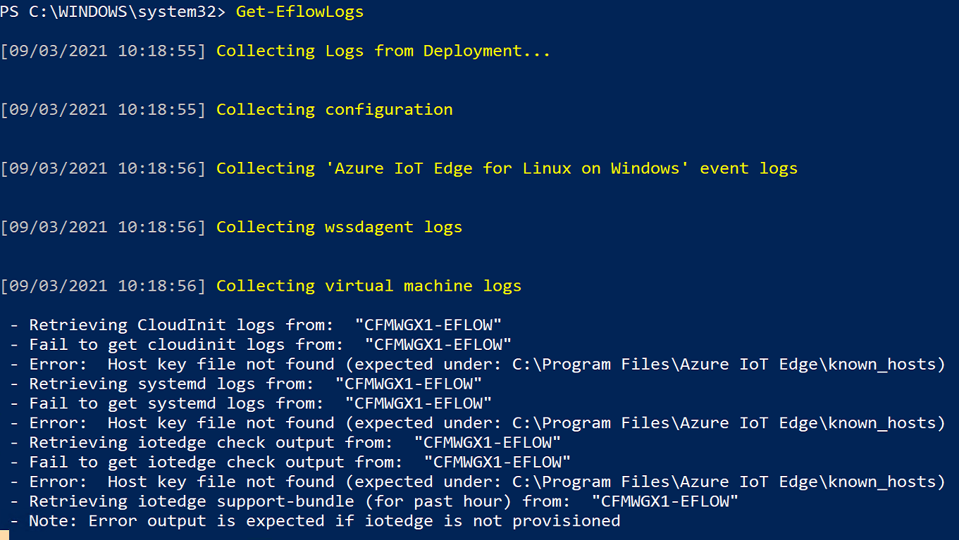 Various switch errors when deploying EFLOW to Server 2019 using WAC v2103.2 or Powershell ...