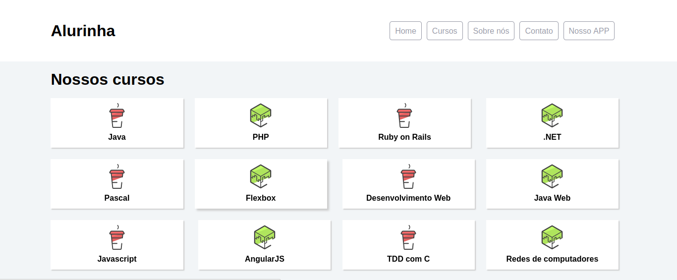 GitHub - juliana-silva-hub/alurinha: Posicionamento de elemento com flexbox.