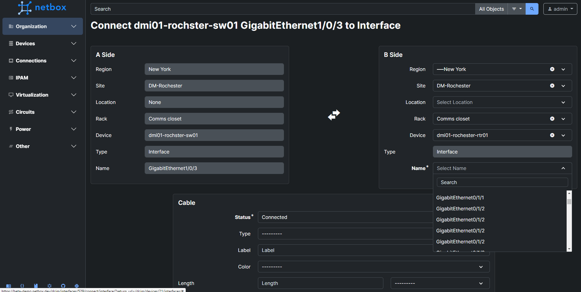 Interface Names Listing Is Duplicated Multiple Times At Connection Of Interfaces To Another 