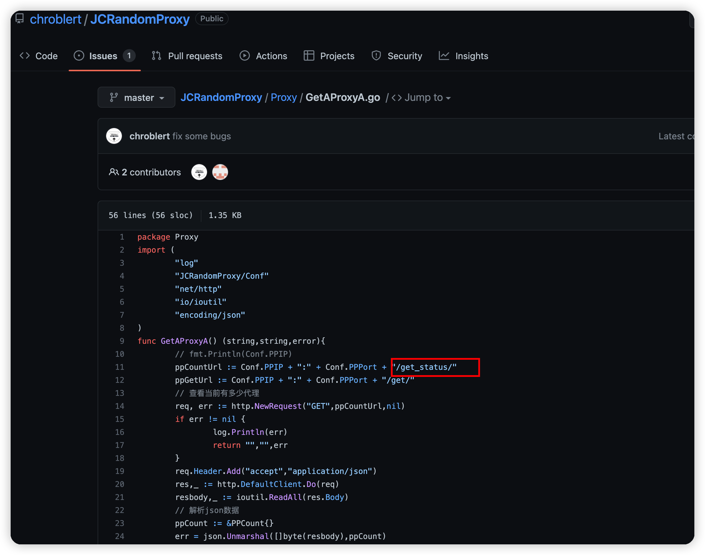 代理池获取失败 · Issue #8 · chroblert/JCRandomProxy · GitHub
