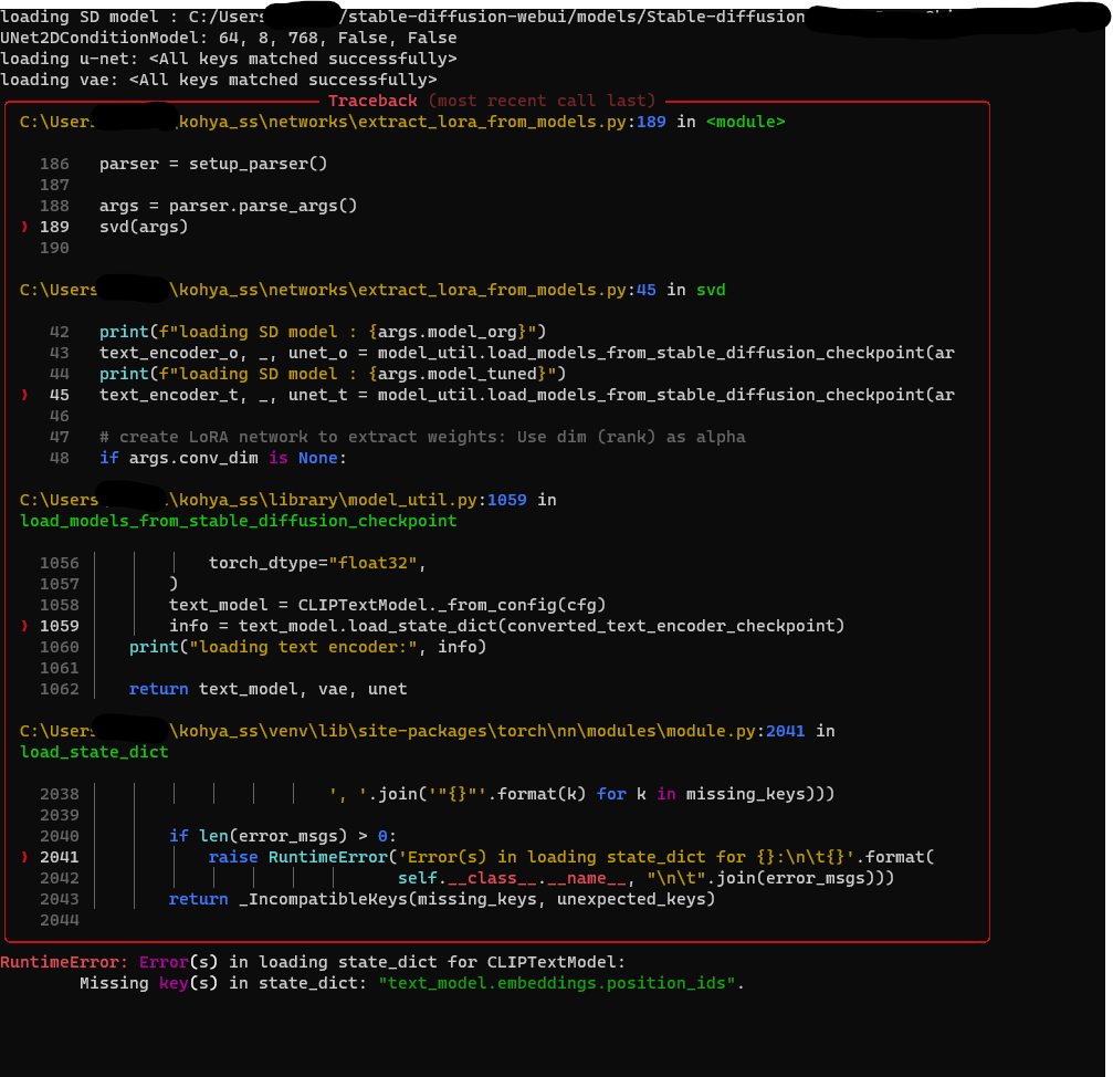 Lora/Lycoris extraction issue · Issue #1321 · bmaltais/kohya_ss · GitHub