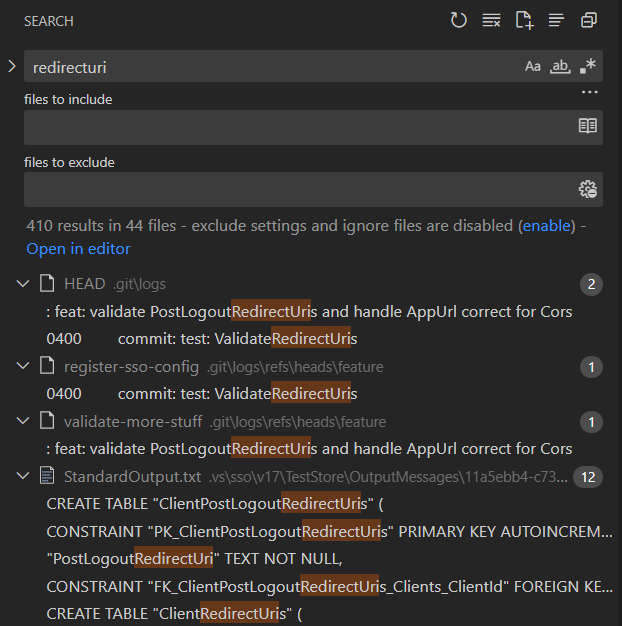 Search not excluding configured folders · Issue #186942 · microsoft/vscode · GitHub