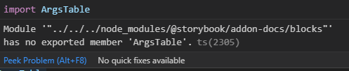 @storybook/addon-docs/blocks has no exported member 'ArgsTable' · Issue #11977 · storybookjs ...