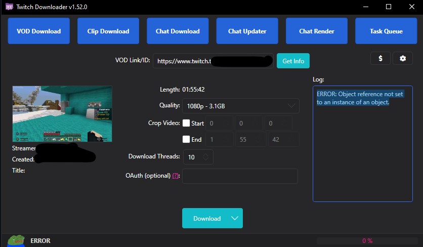 ERROR: Object reference not set to an instance of an object. · Issue #588 · lay295 ...