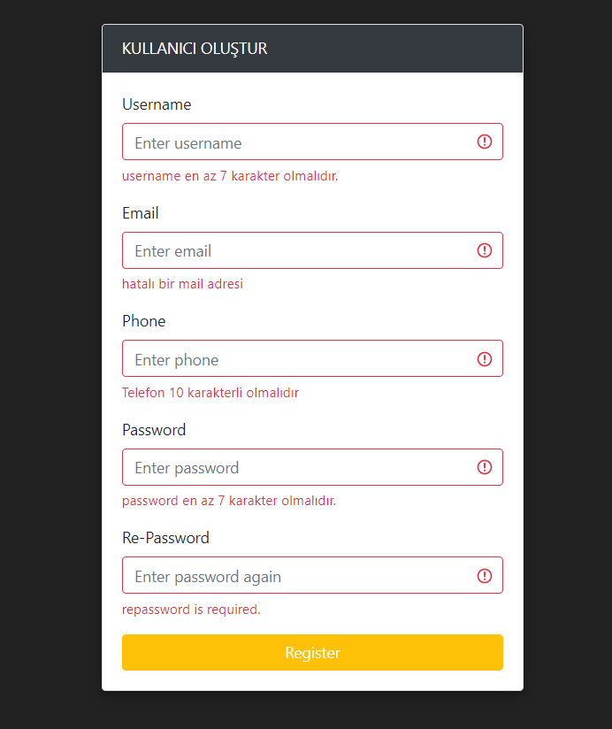 GitHub - okandemirr/Form-Validator: I have prepared form validator using html css js
