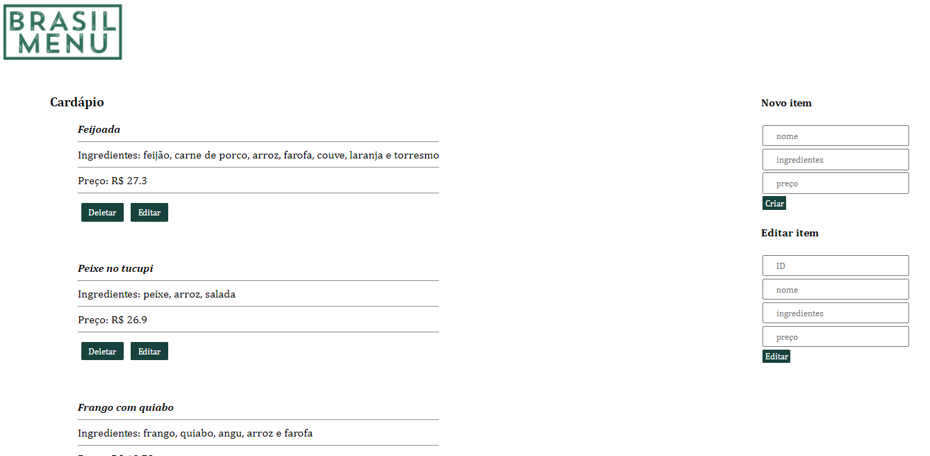 GitHub - Caroline-Thais/API-Brasil-Menu: API rest.