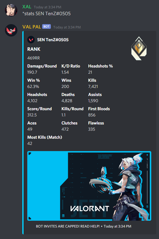 GitHub - XAL-XAL/VAL-PAL: Discord.js Bot for tracking Valorant Stats