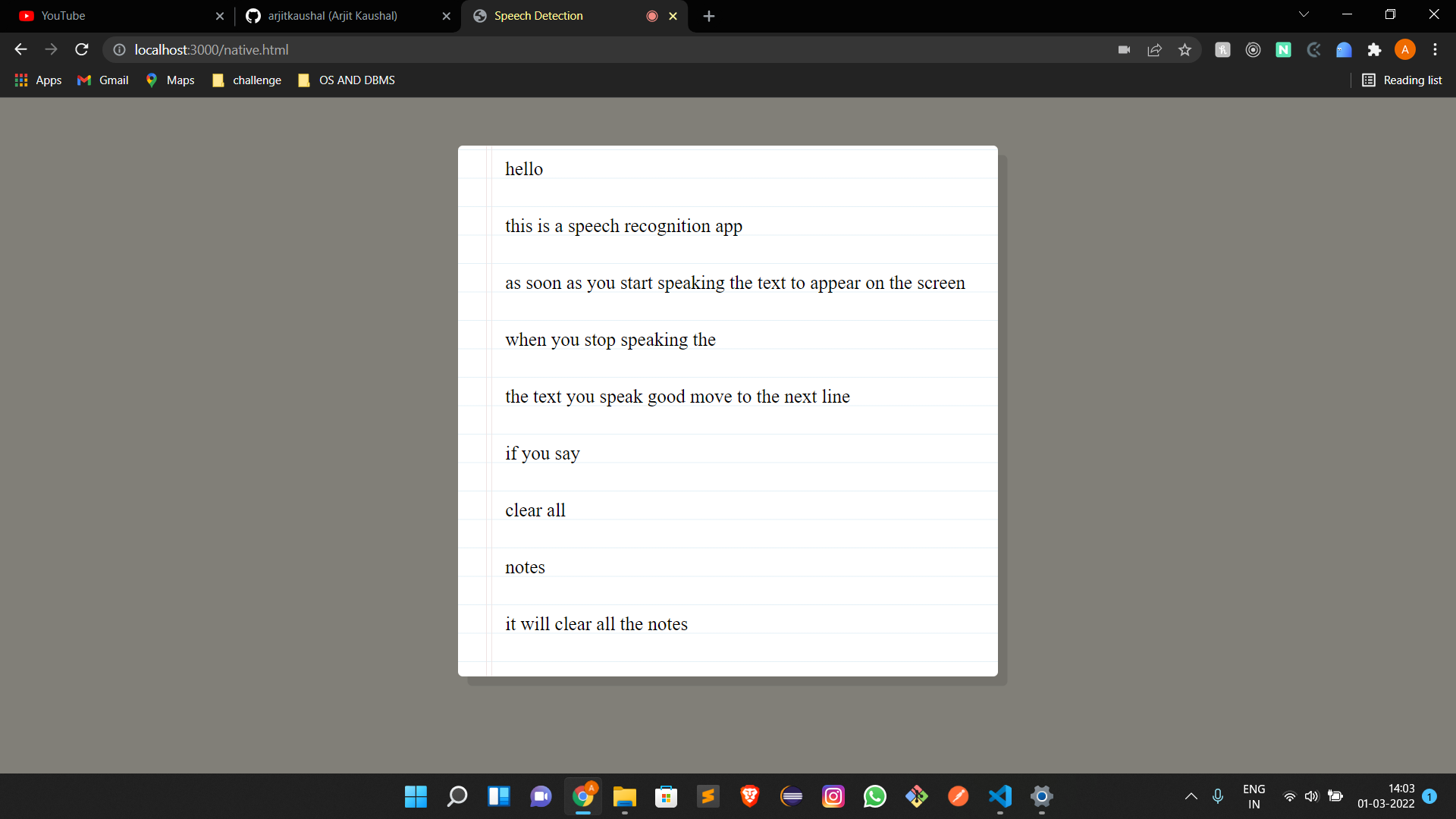GitHub - arjitkaushal/NativeSpeech: basic speech recognition app