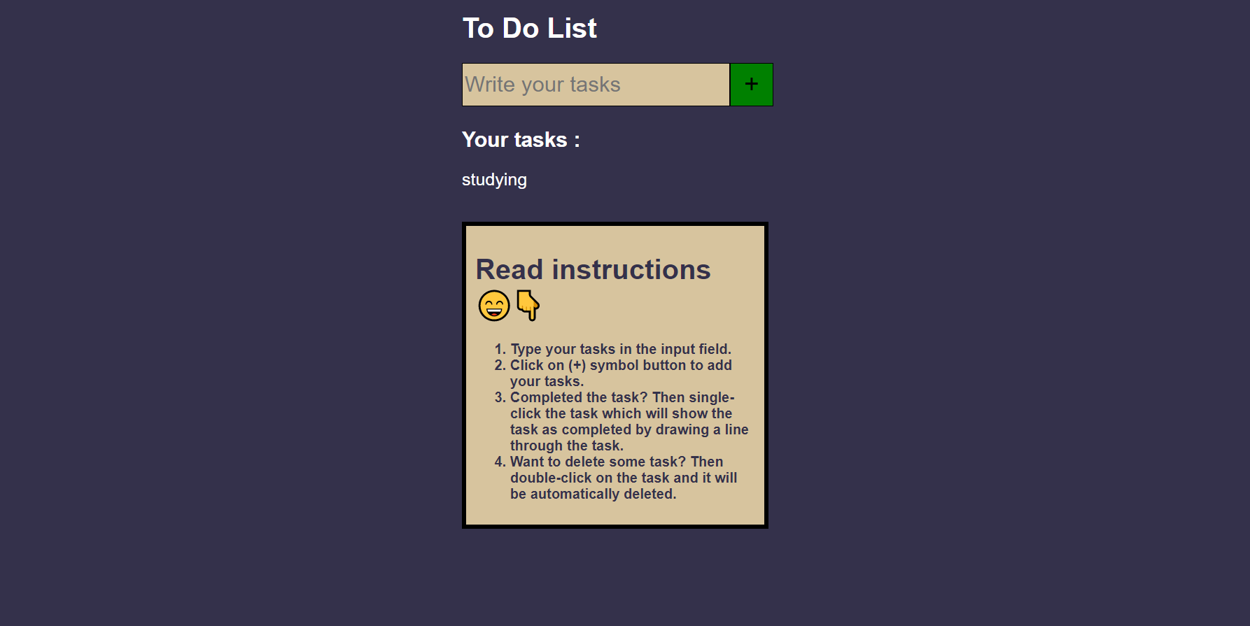 GitHub - harshal2002/To-do-list: A to-do-list web application created using html,css and javascript.