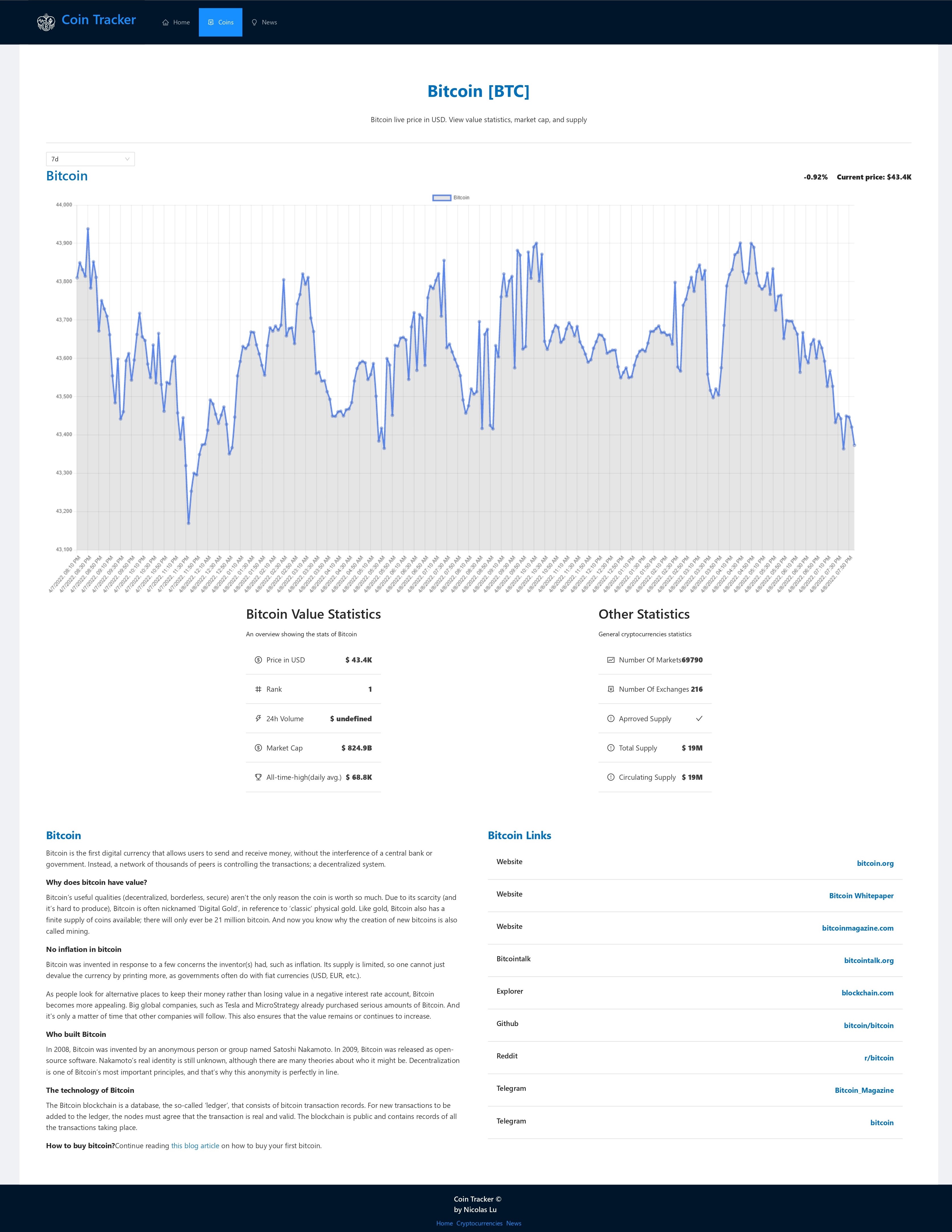 GitHub - nicolas-lukita/react-coin-tracker: Cryptocurrency app connected to Coin Ranking API and ...