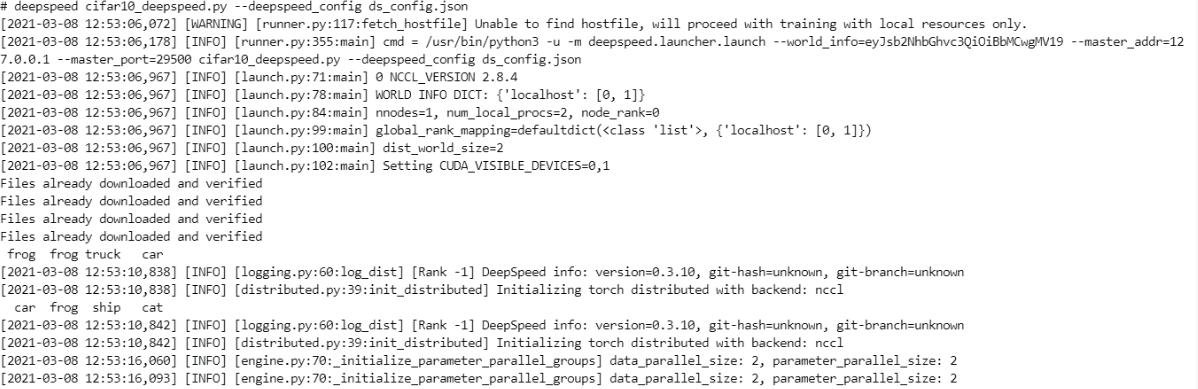 deepspeed.initialize() fails to complete · Issue #831 · deepspeedai/DeepSpeed · GitHub
