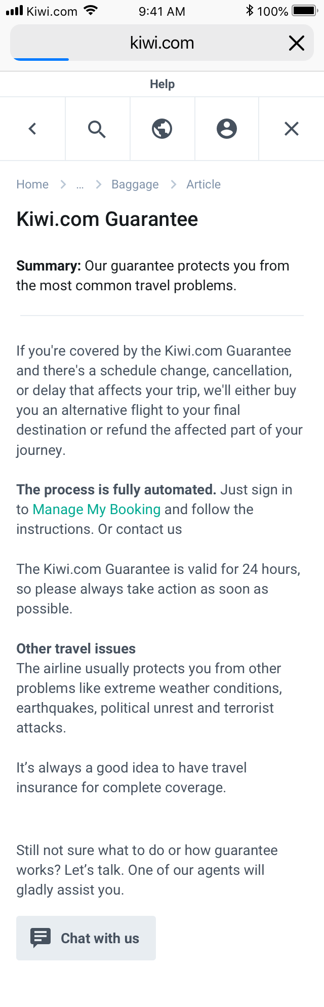 Display chat link for guarantee cases. · Issue #667 · kiwicom/smart-faq · GitHub