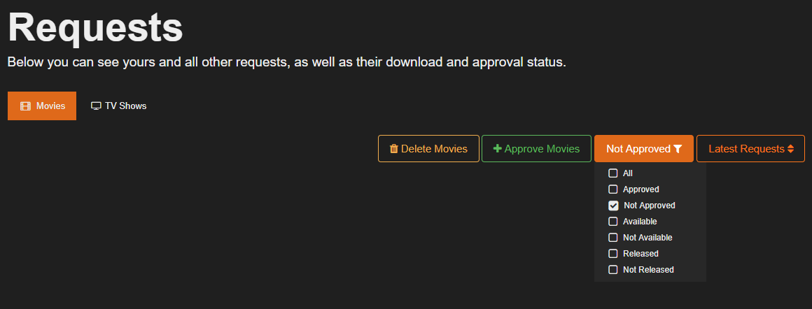 [enhancement] Request Filter In Omvi V3 · Issue 1801 · Ombi App Ombi