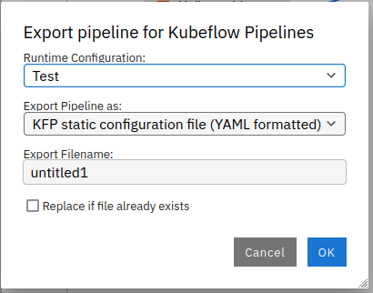 Unexpected character at line 1 column 1 of the JSON data when running or exporting KF pipeline ...