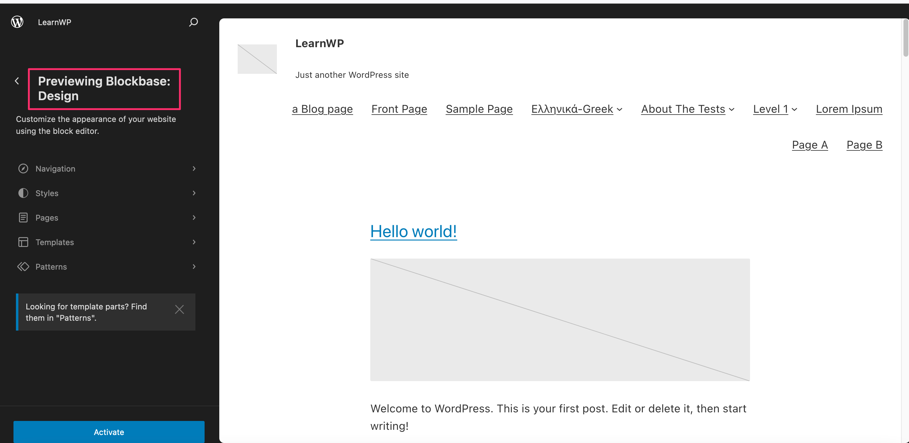 Block Theme Preview Make It Clearer What Theme Youre Previewing · Issue 52772 · Wordpress
